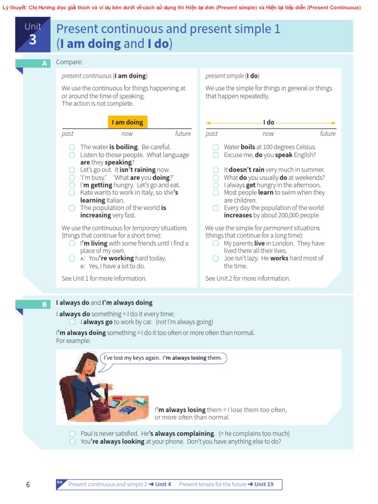 Present Continuous vs. Simple | PDF | Cognitive Science | Human ...
