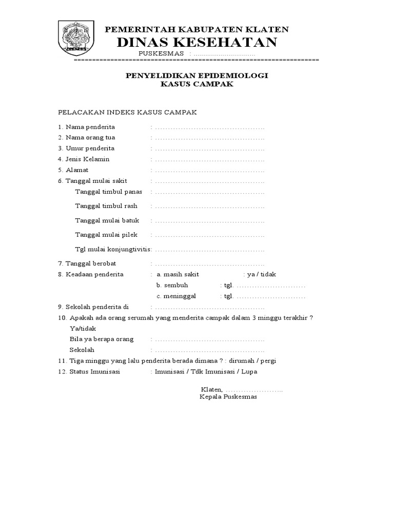 Form PE Campak | PDF