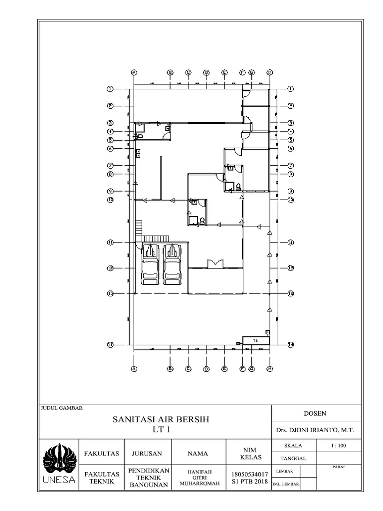 Denah Instalasi Air Bersih 1 | PDF