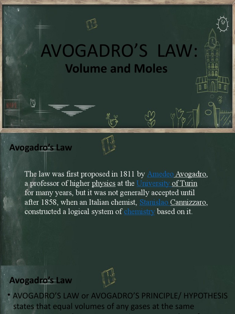 Avogadro's Law and Practical Examples | PDF