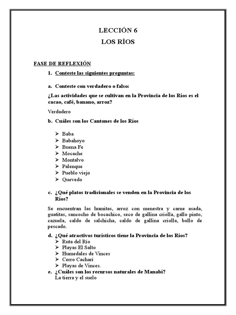 LECCIÓN 6 Geografía Del Ecuador | PDF
