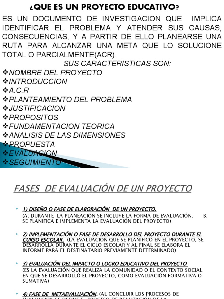 Partes y Forma Del Proyecto | PDF | Evaluación | Pedagogía