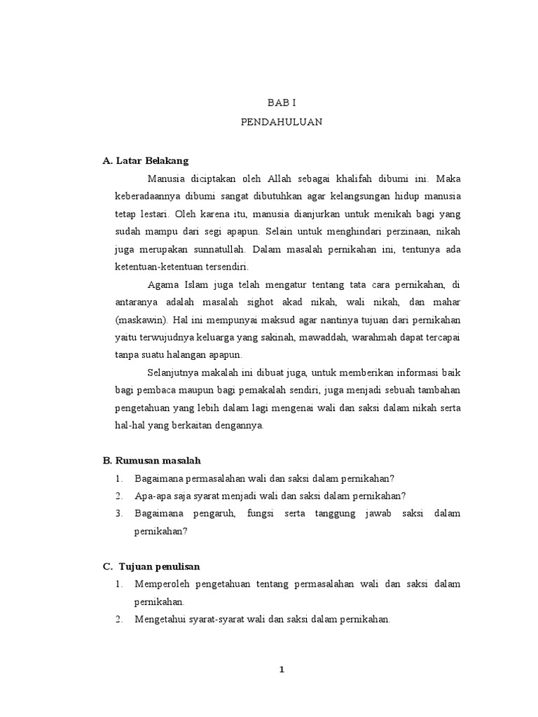 Makalah Wali Dan Saksi | PDF