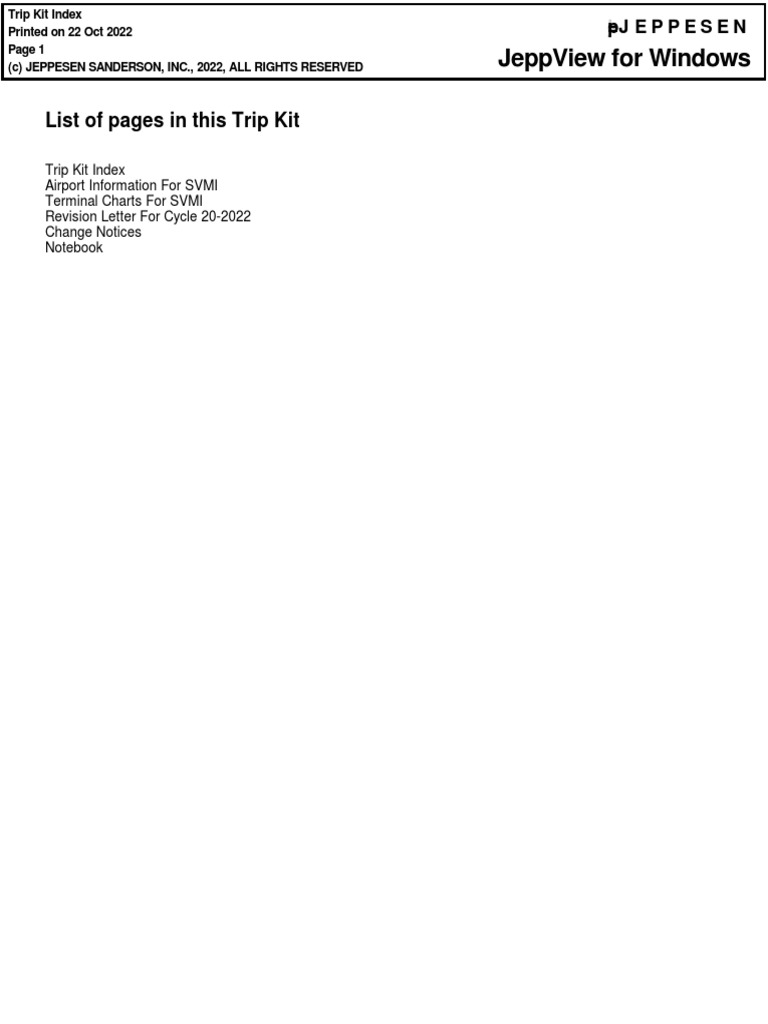 SVMI Airport Trip Kit Overview | PDF