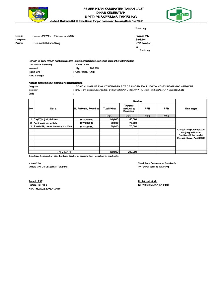 PINBUK BBLR JAN SD MAR Utk SPJ BOK 2023 | PDF