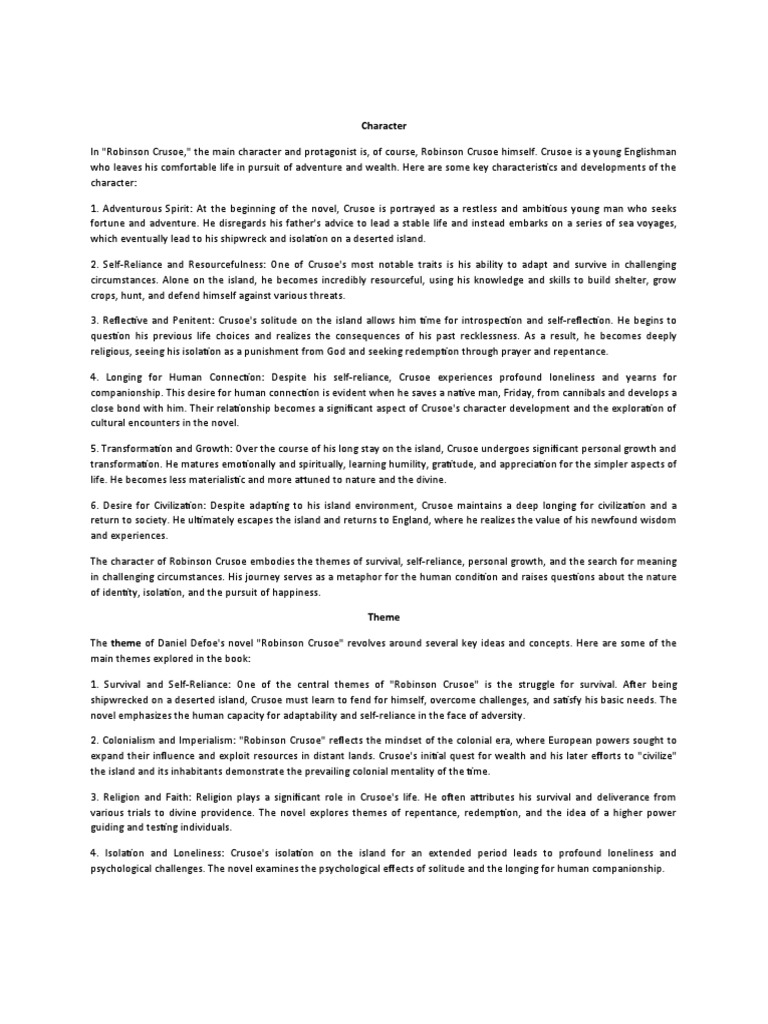 Robinson Crusoe | Download Free PDF | Robinson Crusoe | Solitude