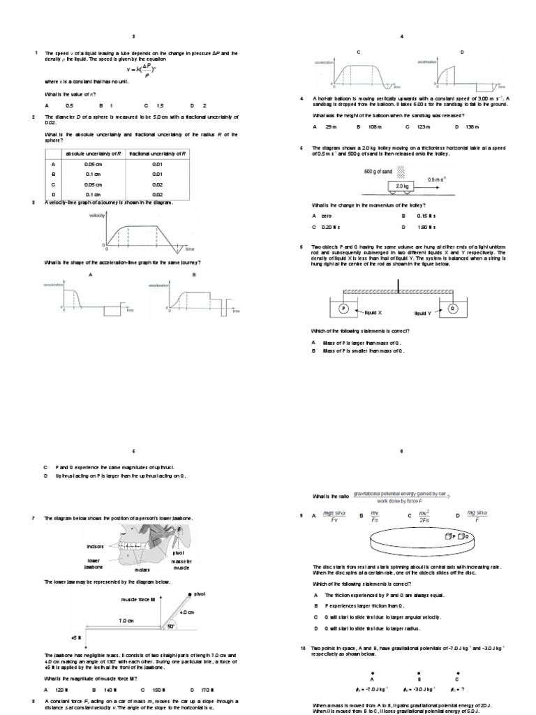 Physics Problem Solutions and Explanations | PDF | Force | Acceleration