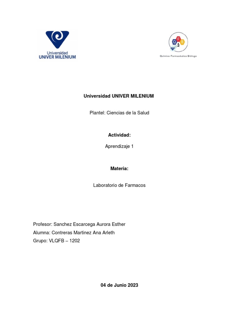 Act Apren1 AACM LDF | PDF | Medicamentos con receta | Farmacéutico