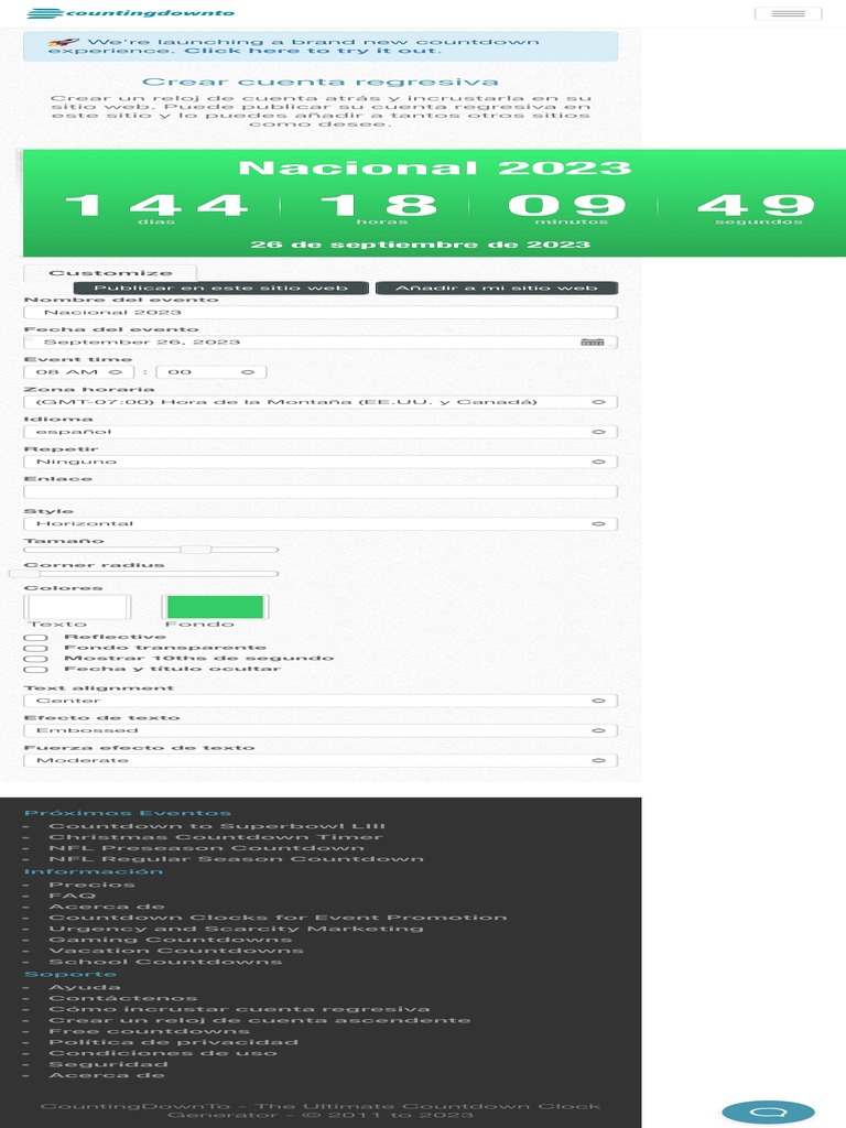 Crear Cuenta Regresiva para Eventos | PDF