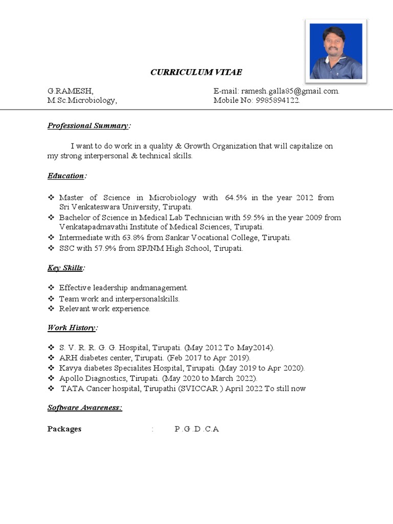 Ramesh Resume | PDF | Science