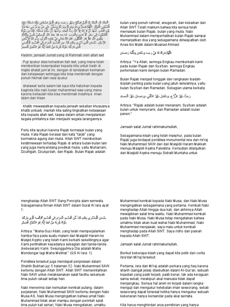 contoh teks khutbah sholat jumat | PDF