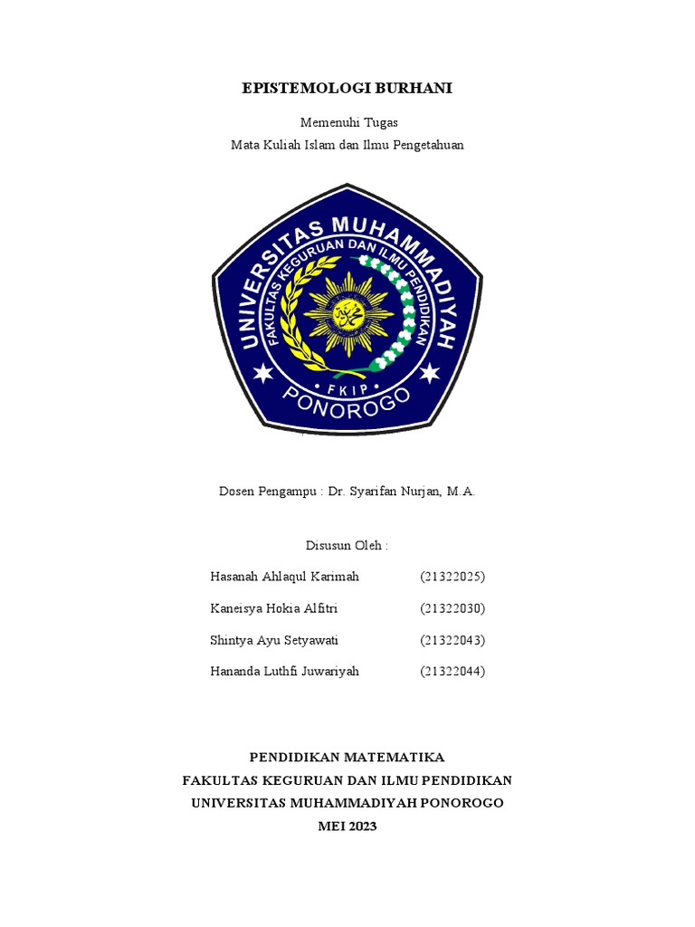 Epistemologi Burhani | PDF