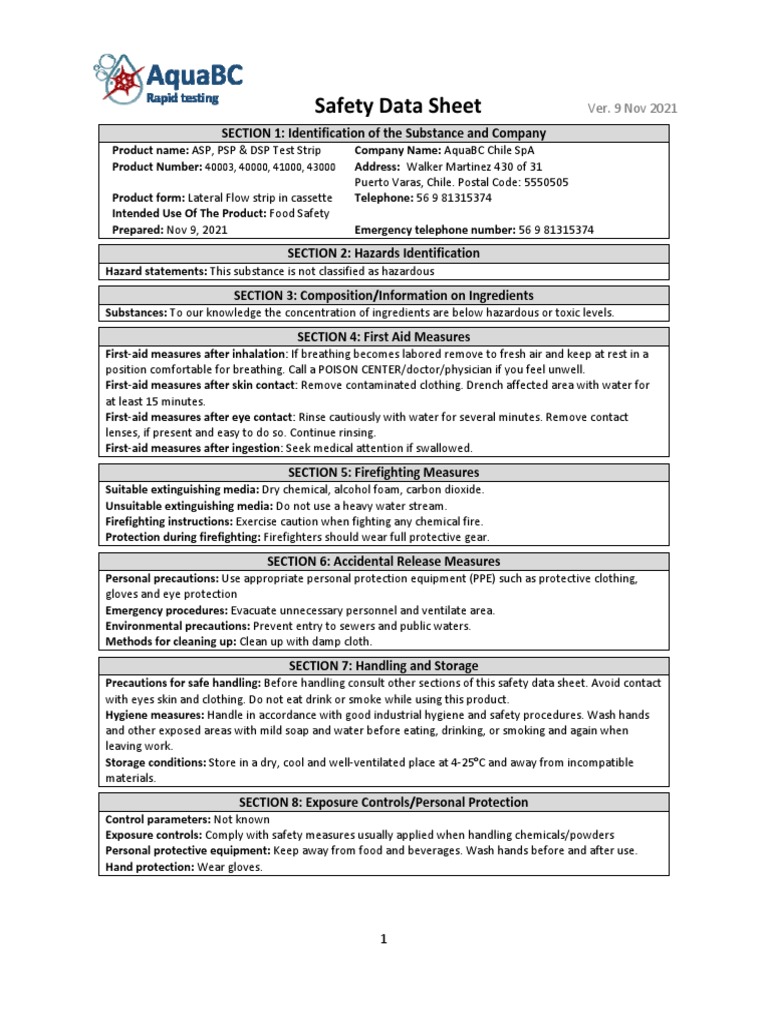 SDS Test Strip | PDF