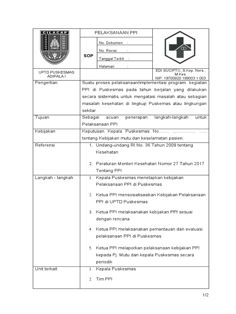 Sop Pelaksanaan Ppi | PDF