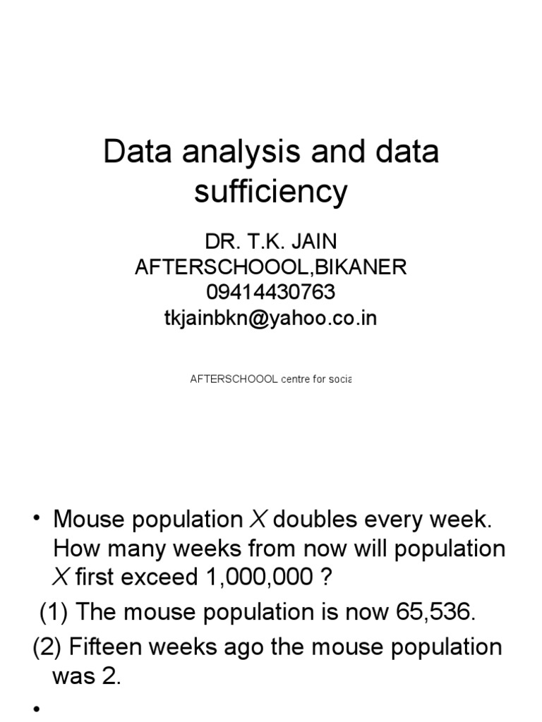 Data Analysis and Data Sufficiency | PDF