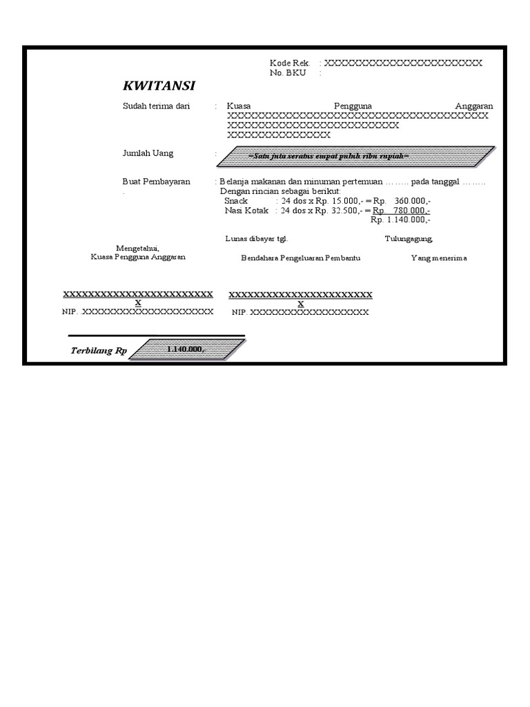 Kwitansi Makmin Versi Kpa | PDF
