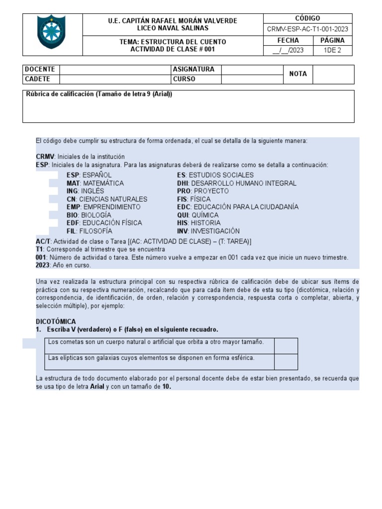 Formato de Hojas para Actividades o Tareas - Docentes | PDF | Science