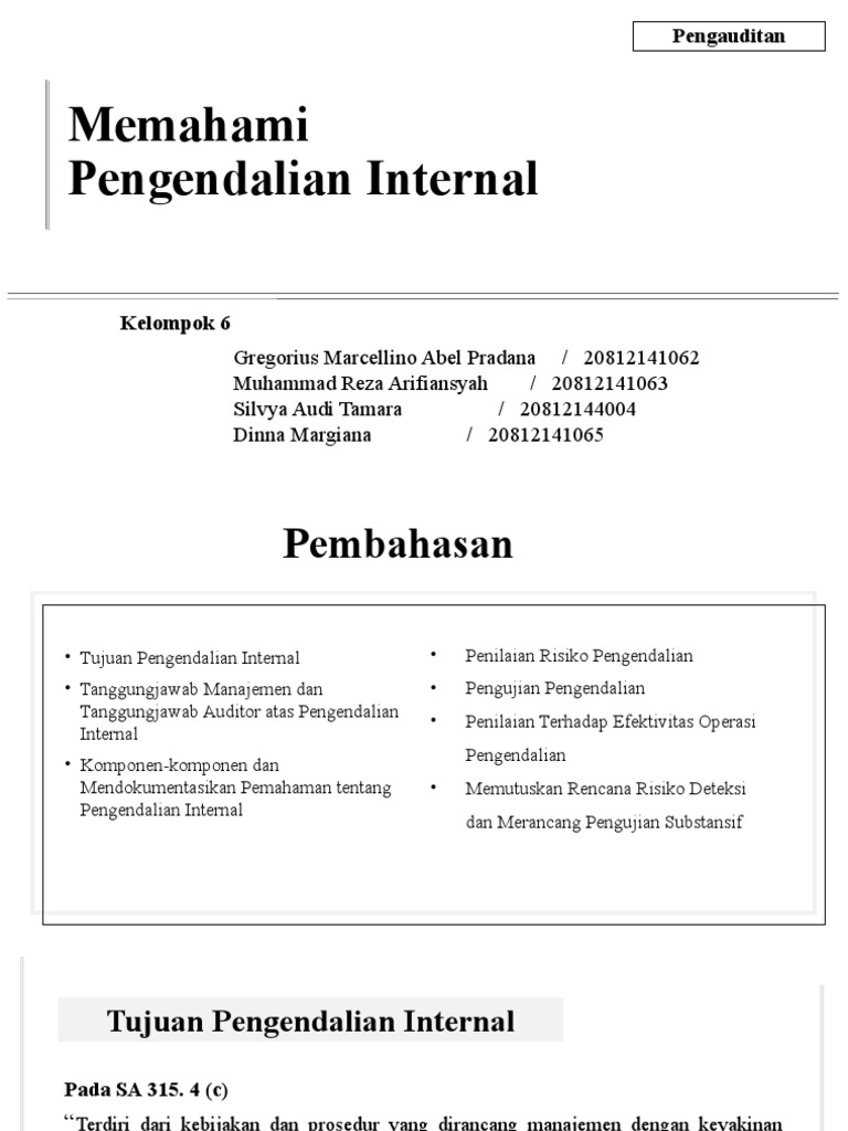 Kelompok 6 - Bab 8 Memahami Pengendalian Internal | PDF