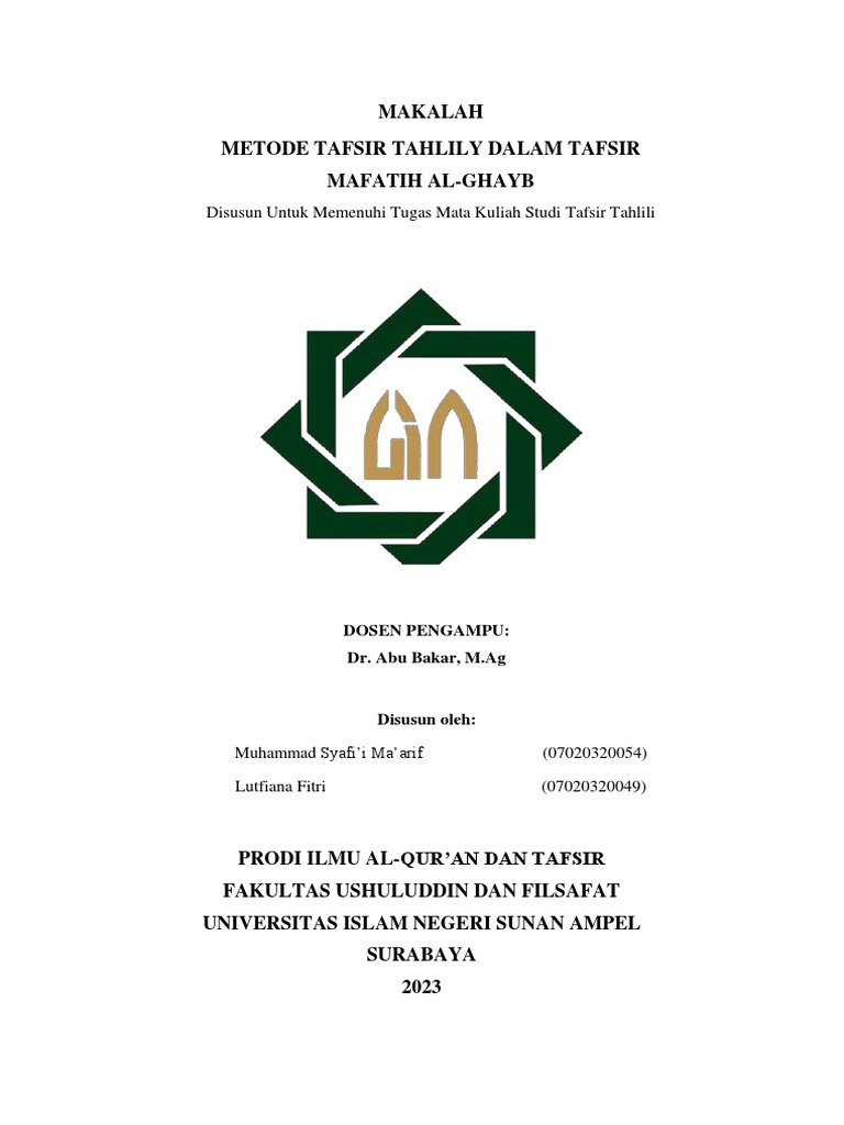 KE.8. Tafsir Mafatih Al-Ghayb | PDF