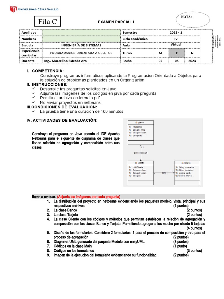 POO - Parcial 1 - Fila C | PDF