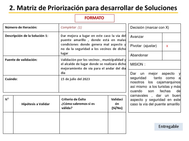 Matriz de Priorizacion para Desarrollar de Soluciones | PDF