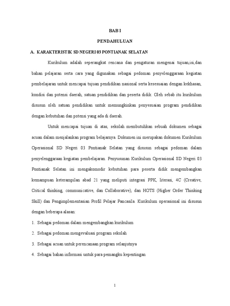 BAB I KOSP Revisi | PDF