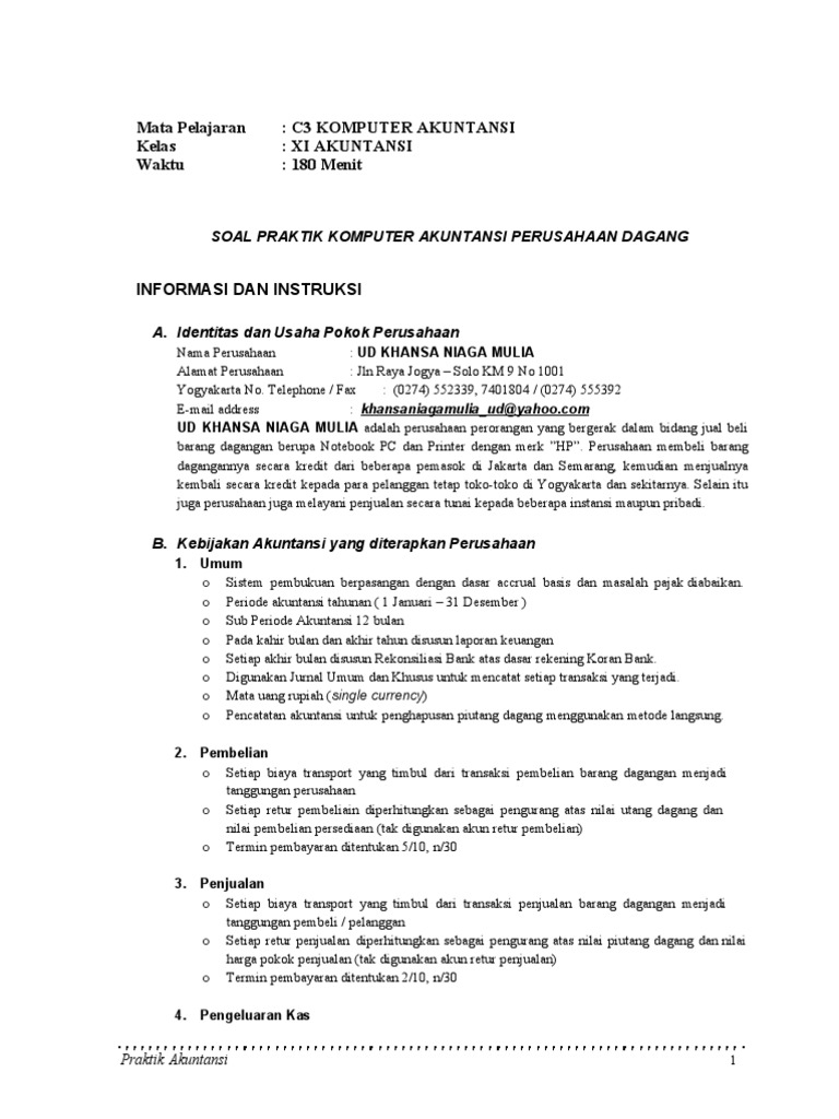 UD Khansa Niaga Mulia | PDF