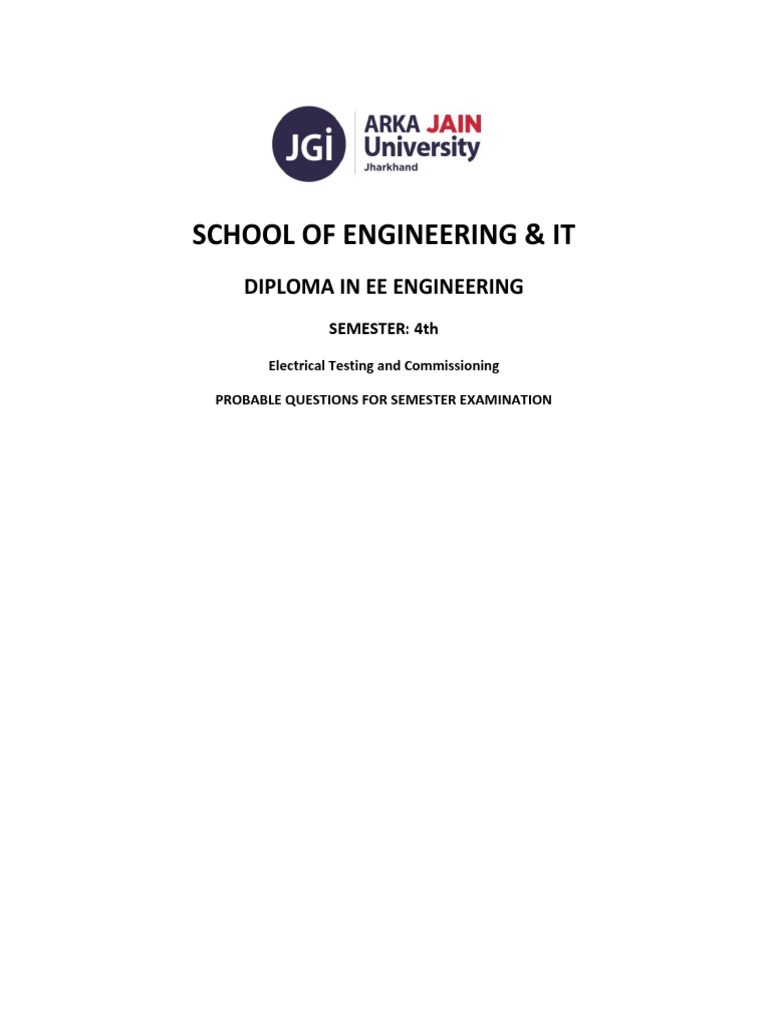 Probable Questions - Electrical Testing and Commissioning | PDF