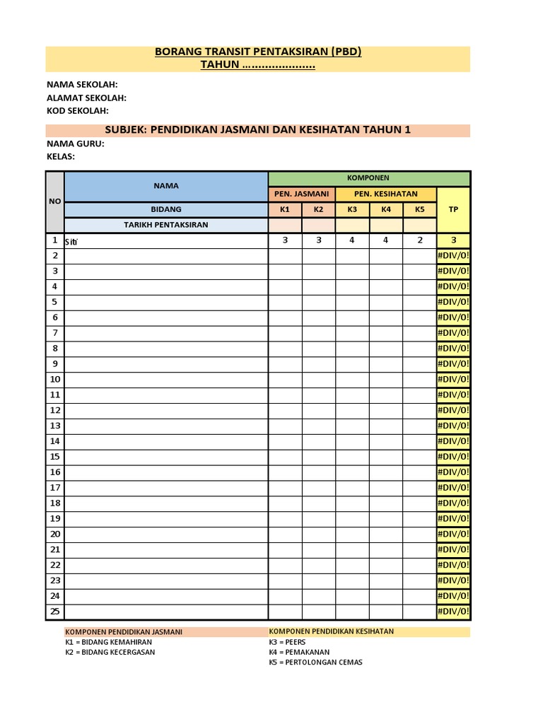Rekod Transit PBD PK THN 1 (Version 1) | PDF Rekod Transit PBD PK THN 1 (Version 1) | PDF