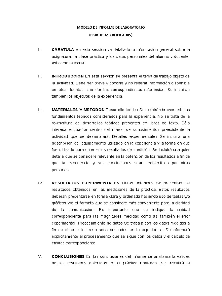 Modelo de Informe de Laboratorio | PDF | Medición | Información