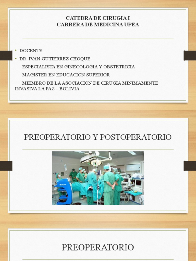 Preoperatorio y Postoperatorio | PDF