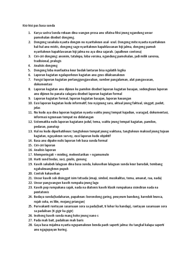 Kisi-Kisi Basun | PDF