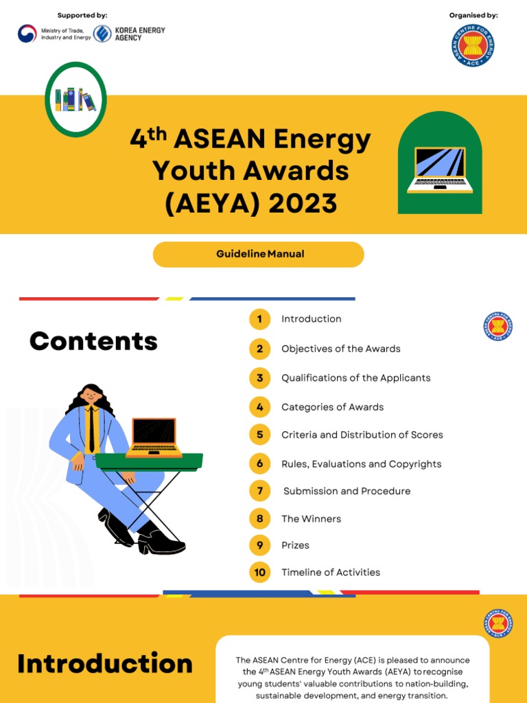 ACE - 4th ASEAN Energy Youth Awards (AEYA) 2023 Guideline | PDF
