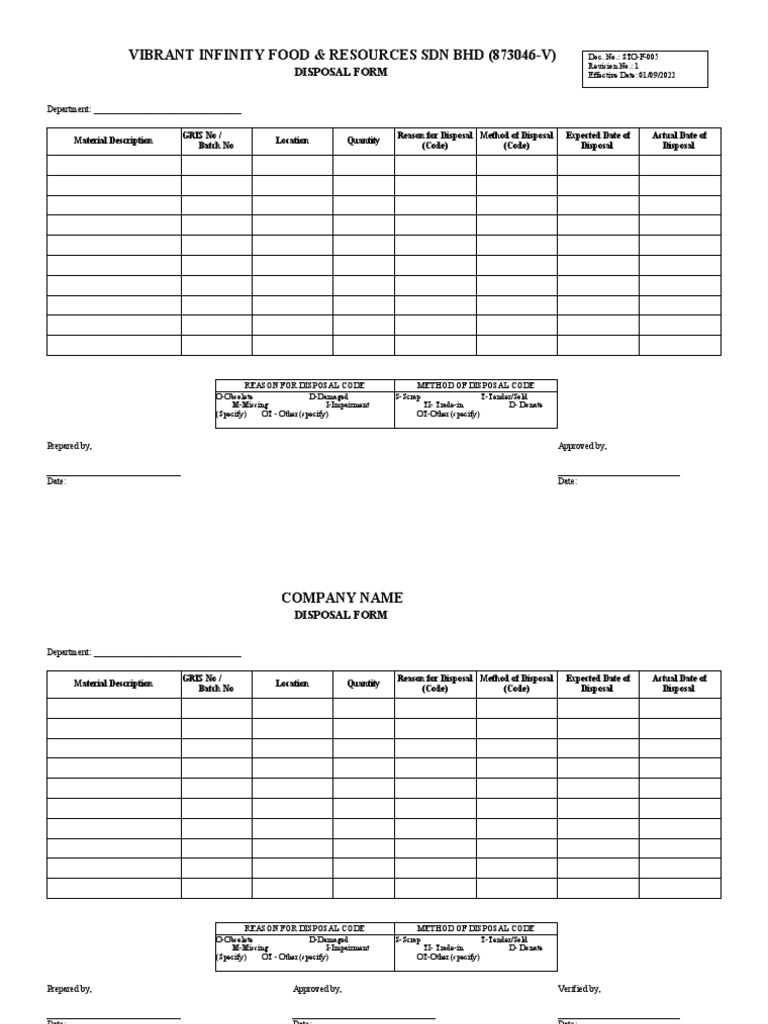 Disposal Form | PDF