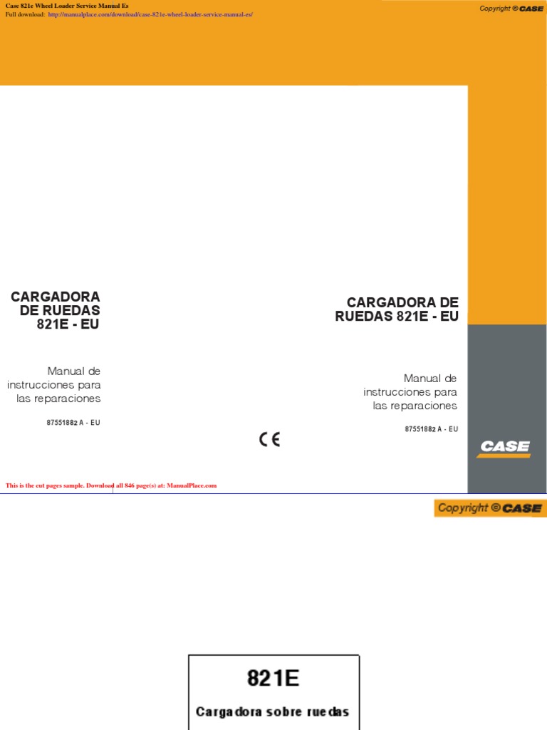 Case 821e Wheel Loader Service Manual Es | PDF