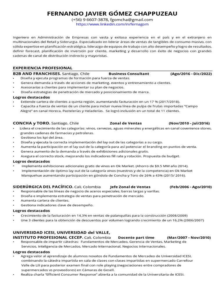 Experto en Ventas y Marketing B2B | PDF | Marketing | Indicador de ...