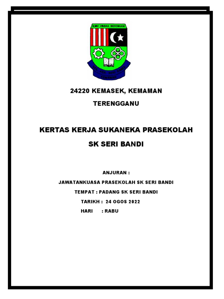 Kertas Kerja Sukaneka Prasekolah SK Seri Bandi | PDF