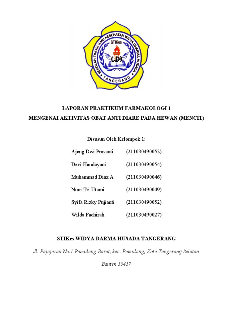 Aktivitas Obat Antidiare pada Mencit | PDF