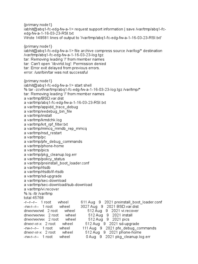RSI and VAR Logs JTAC | PDF | Operating System Technology | Computer ...