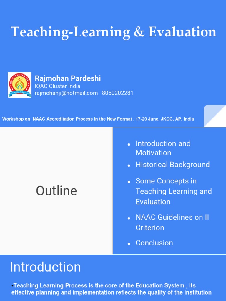 Criteria 2 Teaching Learning and Evaluation Naac Perspectives by Prof 221103235200 537530fd ...