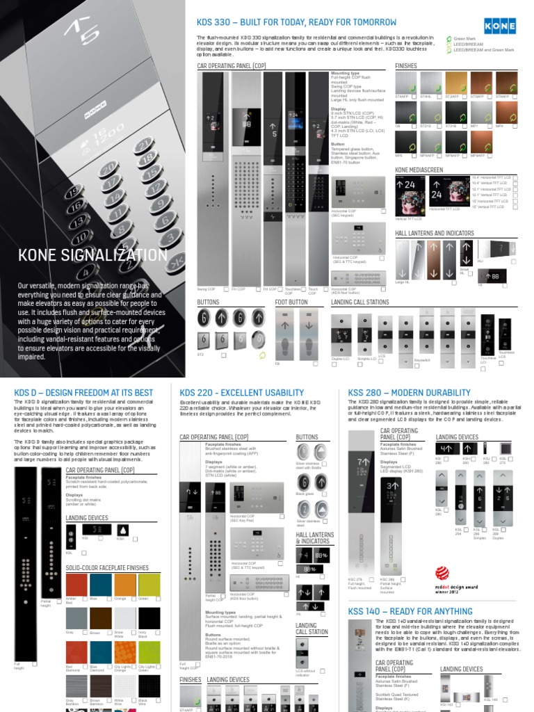 KONE Signalization Factsheet SOC tcm146-98198 | PDF | Liquid Crystal ...