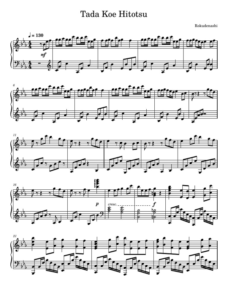 Rokudenashi - The Voice - Tada Koe Hitotsu | PDF
