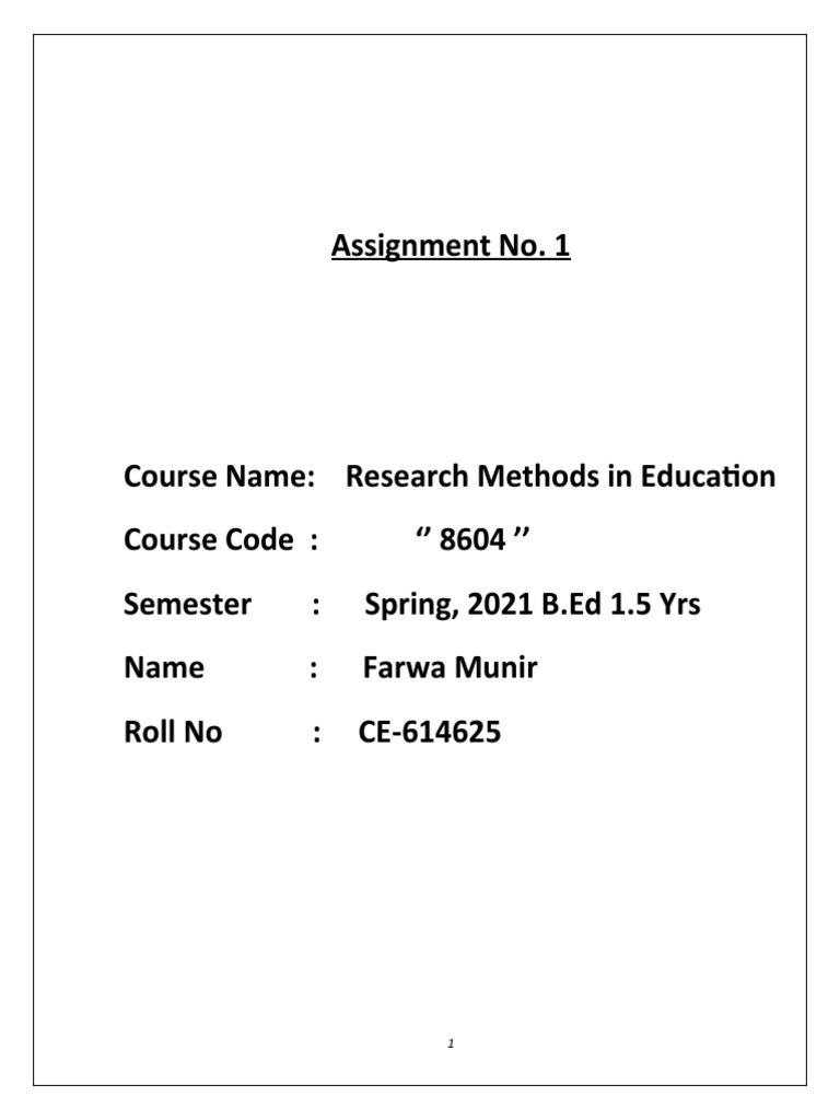 8604 Assignment | PDF 8604 Assignment | PDF
