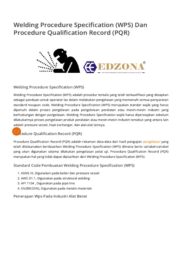 Welding Procedure Specification (WPS) Dan Procedure Qualification ...