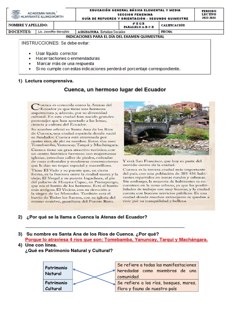 4to Eess Guia de Refuerzo y Orientacion C.R | PDF | Ecuador