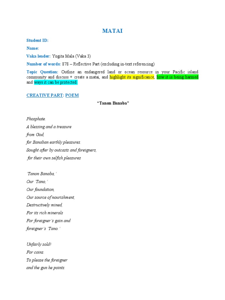 Matai Assignment | PDF