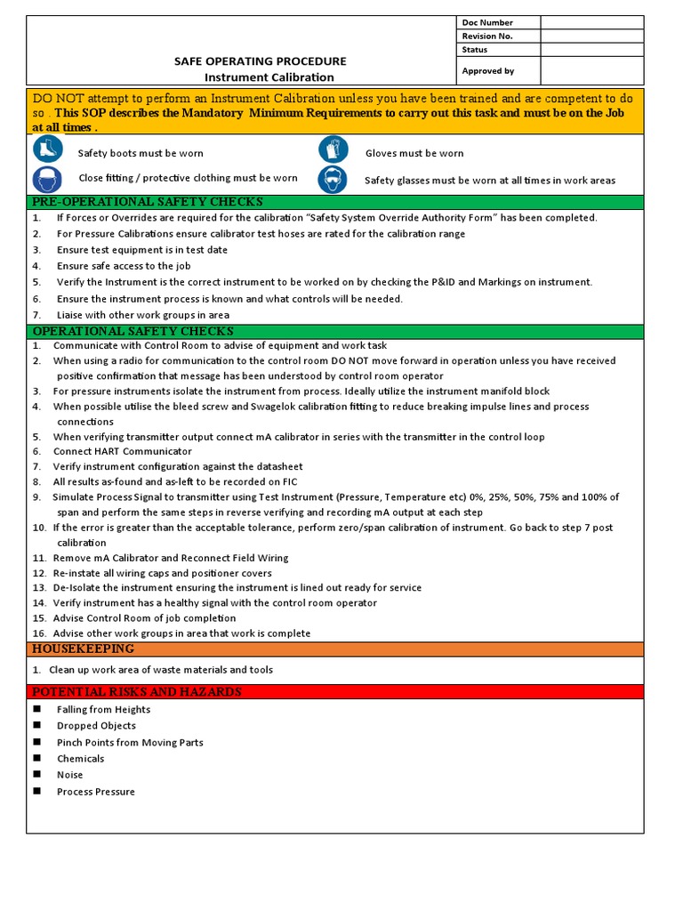 Instrument Calibration SOP Guide | PDF | Calibration | Personal ...