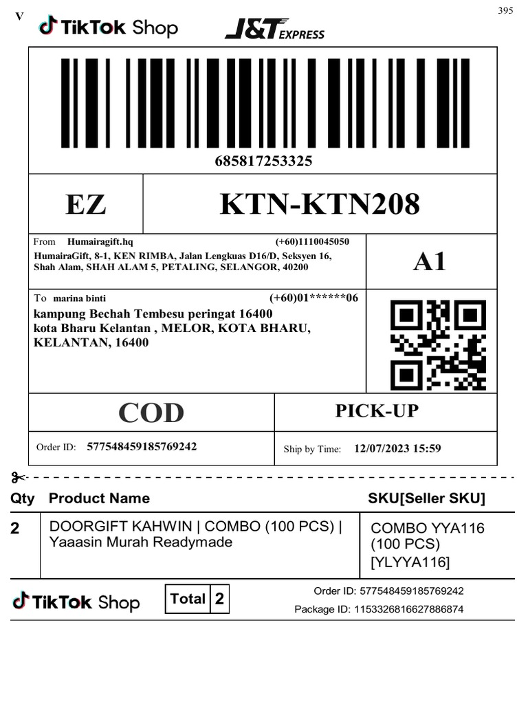 07-08 - 13-33-38 - Shipping Label+packing List-2-1 | PDF