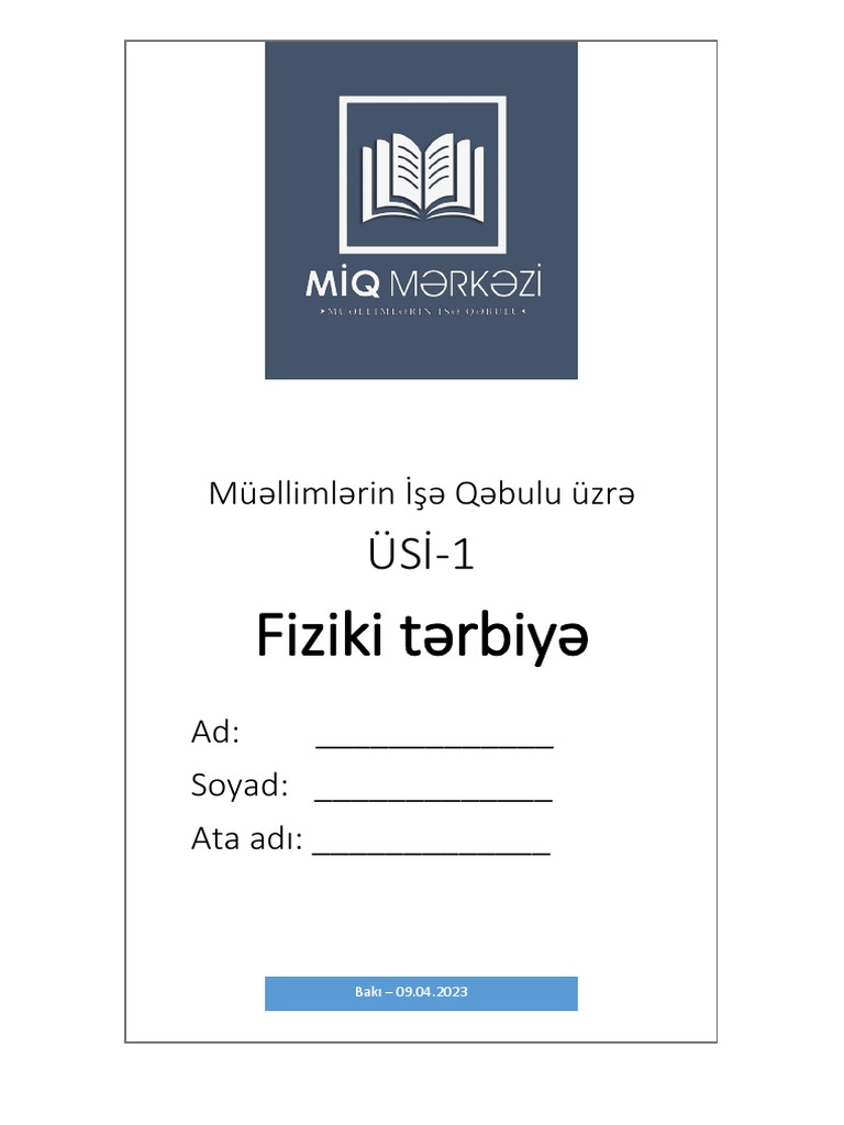 Fiziki Tərbiyə 1 | PDF