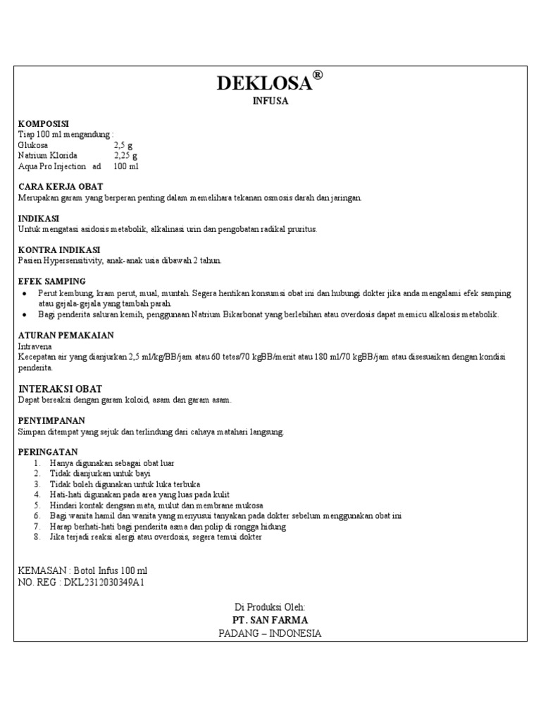 Etiket Infus SIAP | PDF